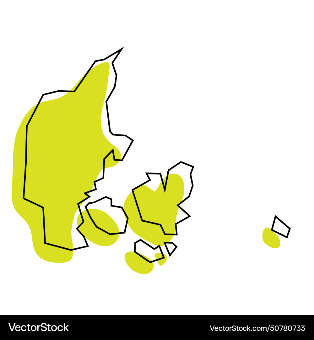 Denmark simplified map Royalty Free Vector Image