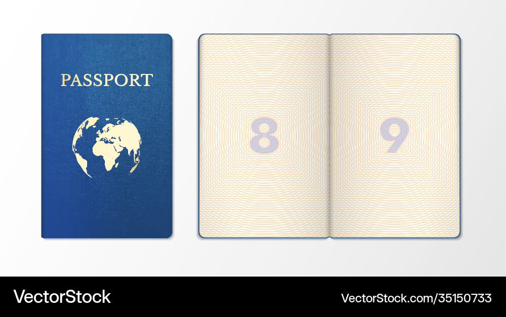 International passport realistic template sample Vector Image