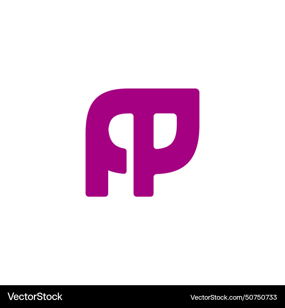 Letter fp abstract simple logo Royalty Free Vector Image