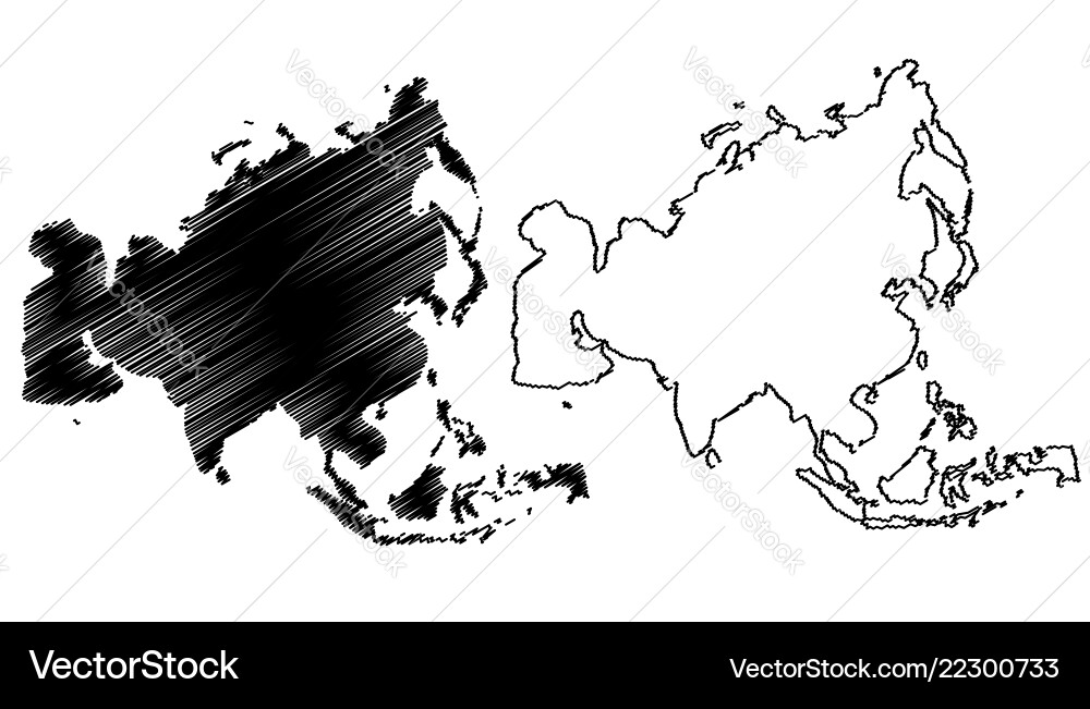 Map of asia Royalty Free Vector Image - VectorStock