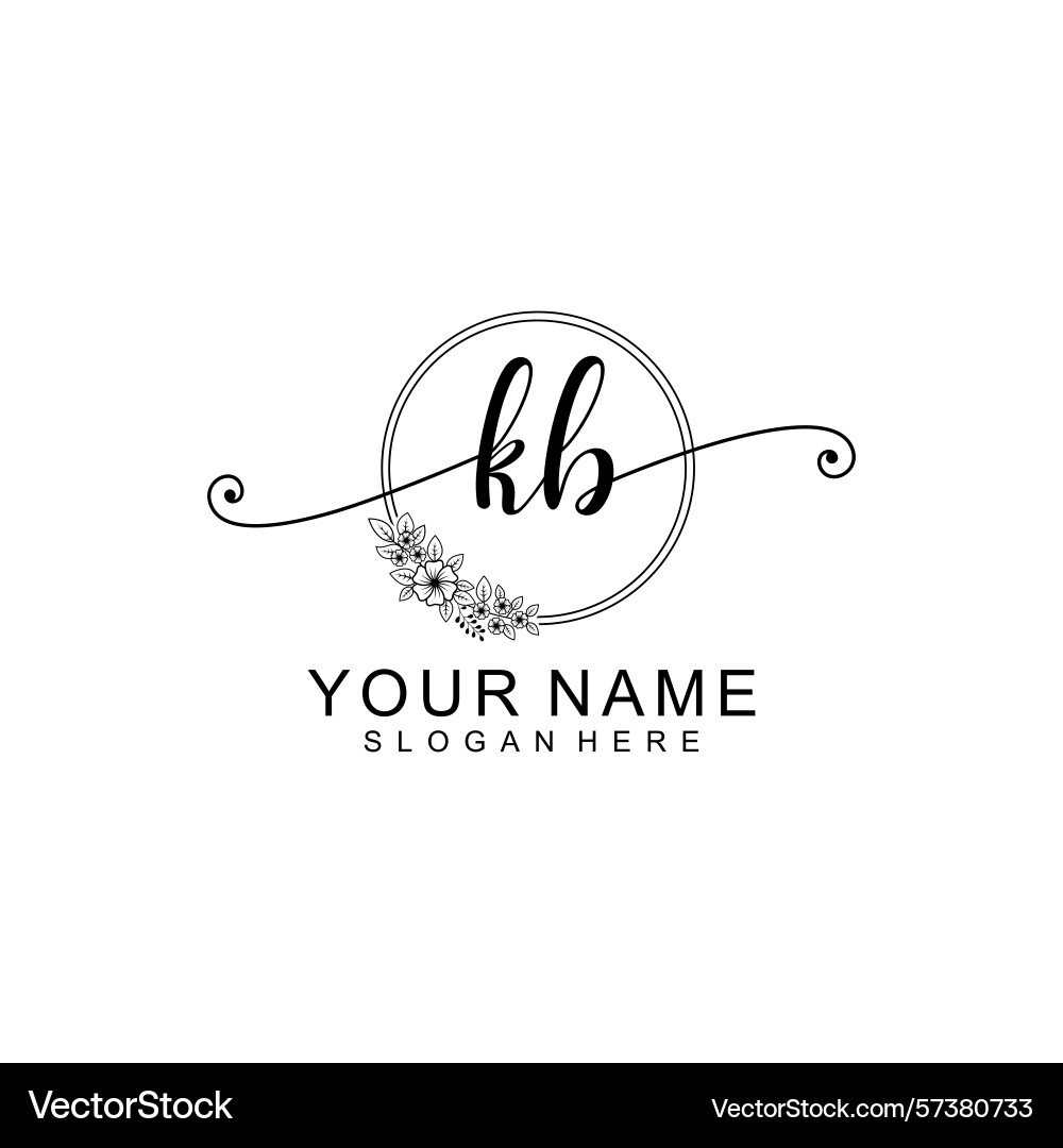 Minimalist handwritten kb initial logos Royalty Free Vector