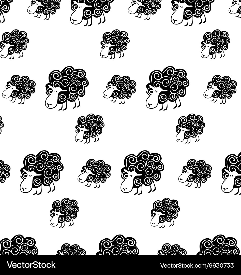Sheep pattern background Royalty Free Vector Image
