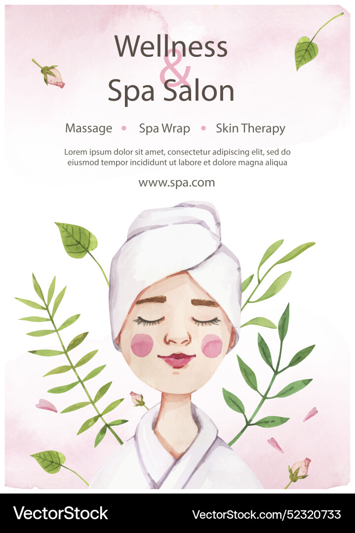 Spa poster design template Royalty Free Vector Image