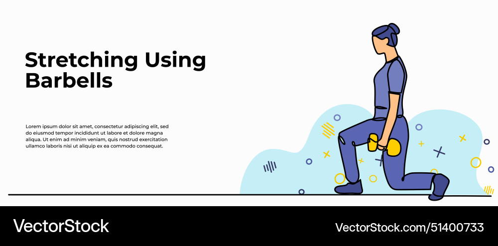 Stretching using barbells modern Royalty Free Vector Image