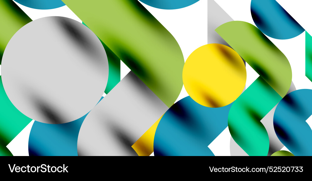 Tech minimal circular shapes geometric art Vector Image