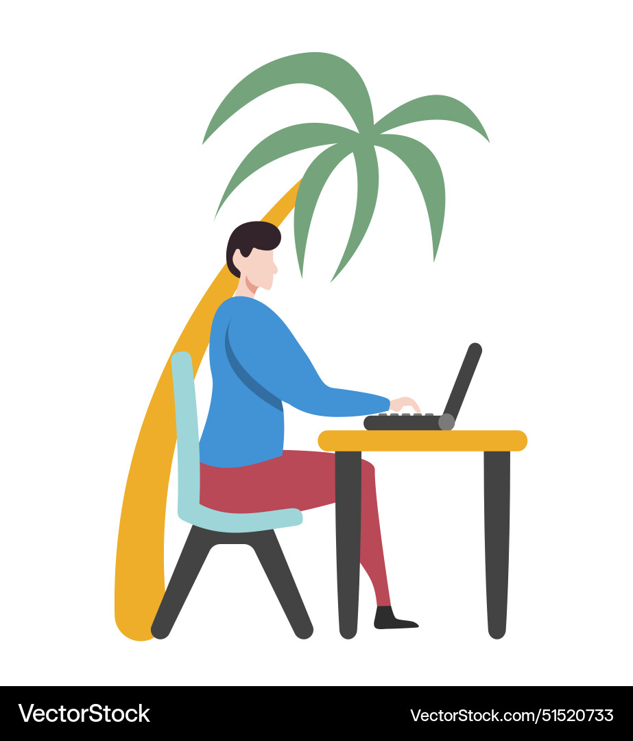 Work on vacation concept transparent Royalty Free Vector