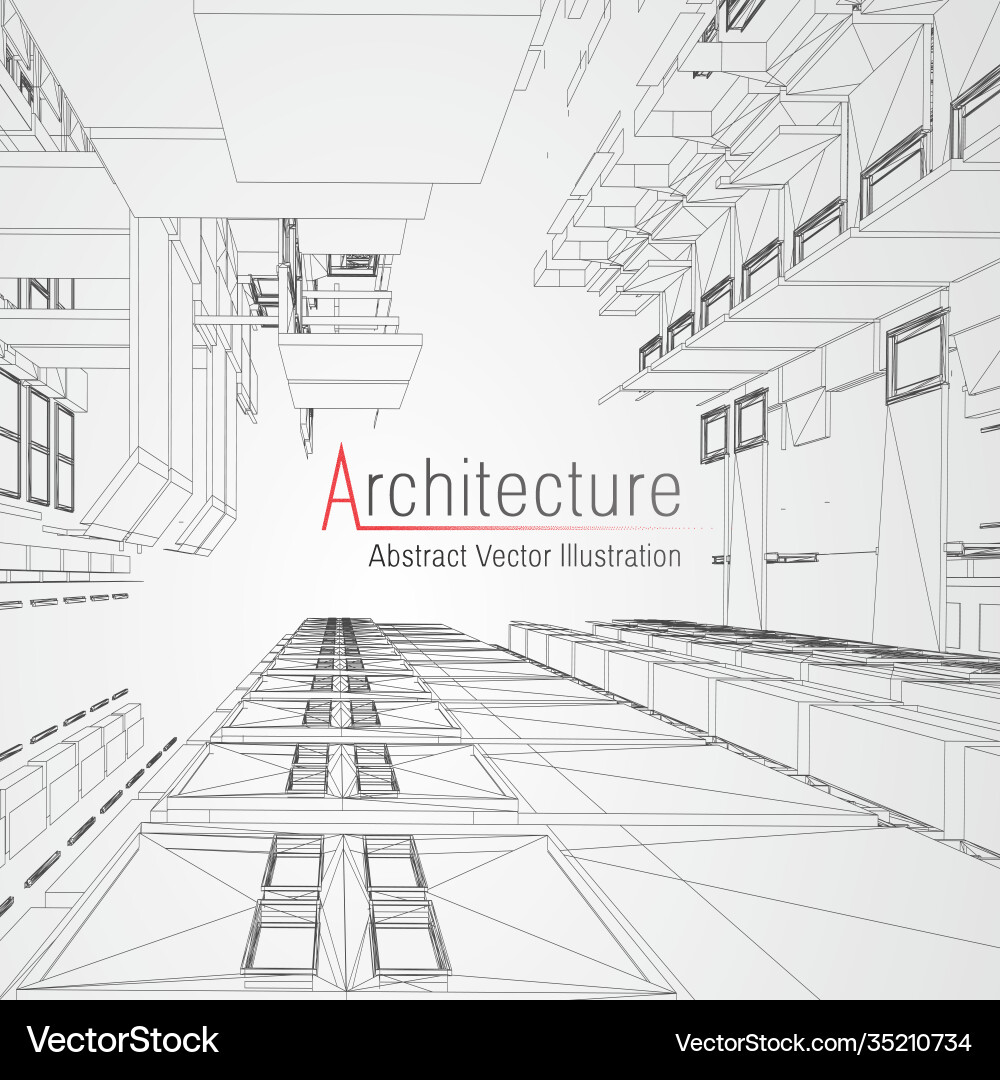 Architecture line background building Royalty Free Vector