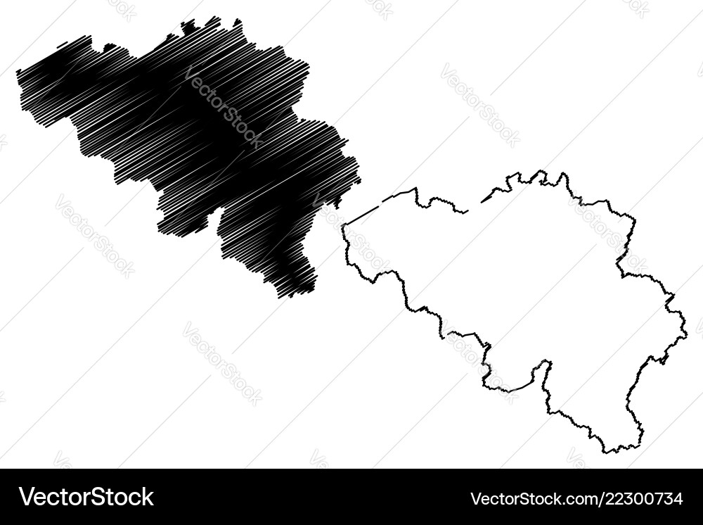 Belgian map Royalty Free Vector Image - VectorStock