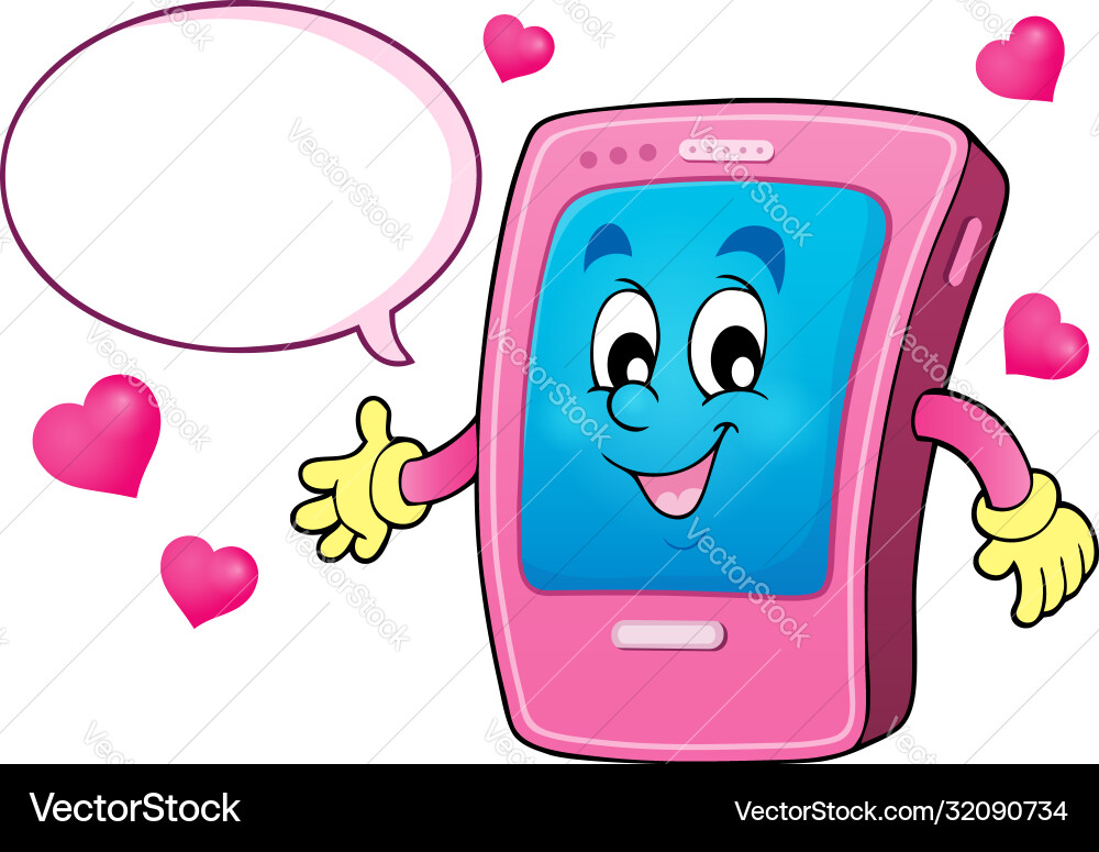 Cartoon smartphone theme 4 Royalty Free Vector Image