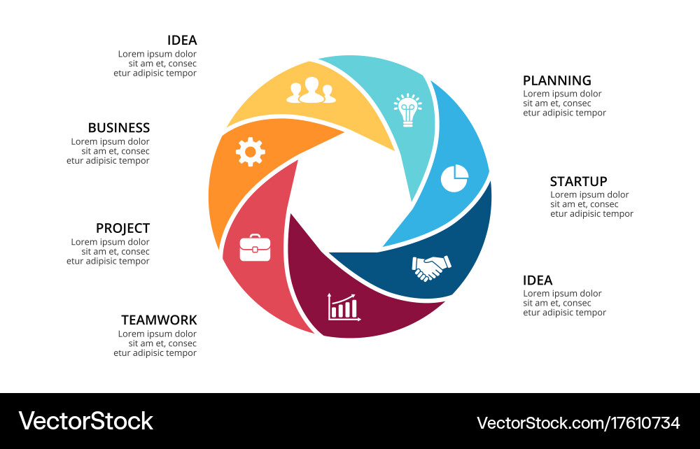 Circle arrows infographic cycle diagram Royalty Free Vector