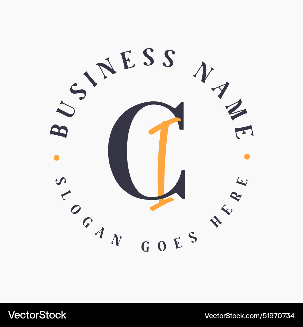 Elegant letter ci initials logo for corporate Vector Image