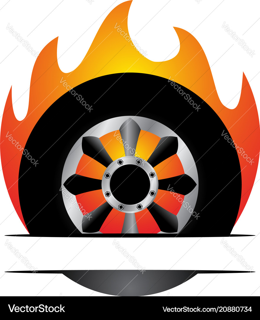 Fire tire emblem template – Royalty-Free Vector | VectorStock