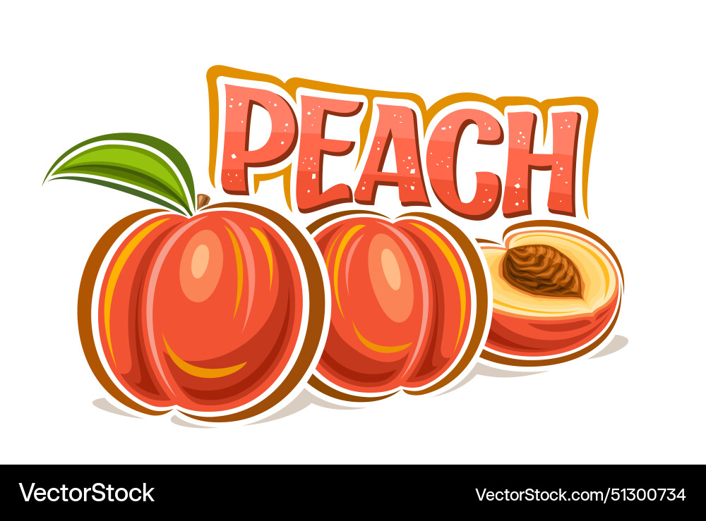 Logo for peach Royalty Free Vector Image - VectorStock