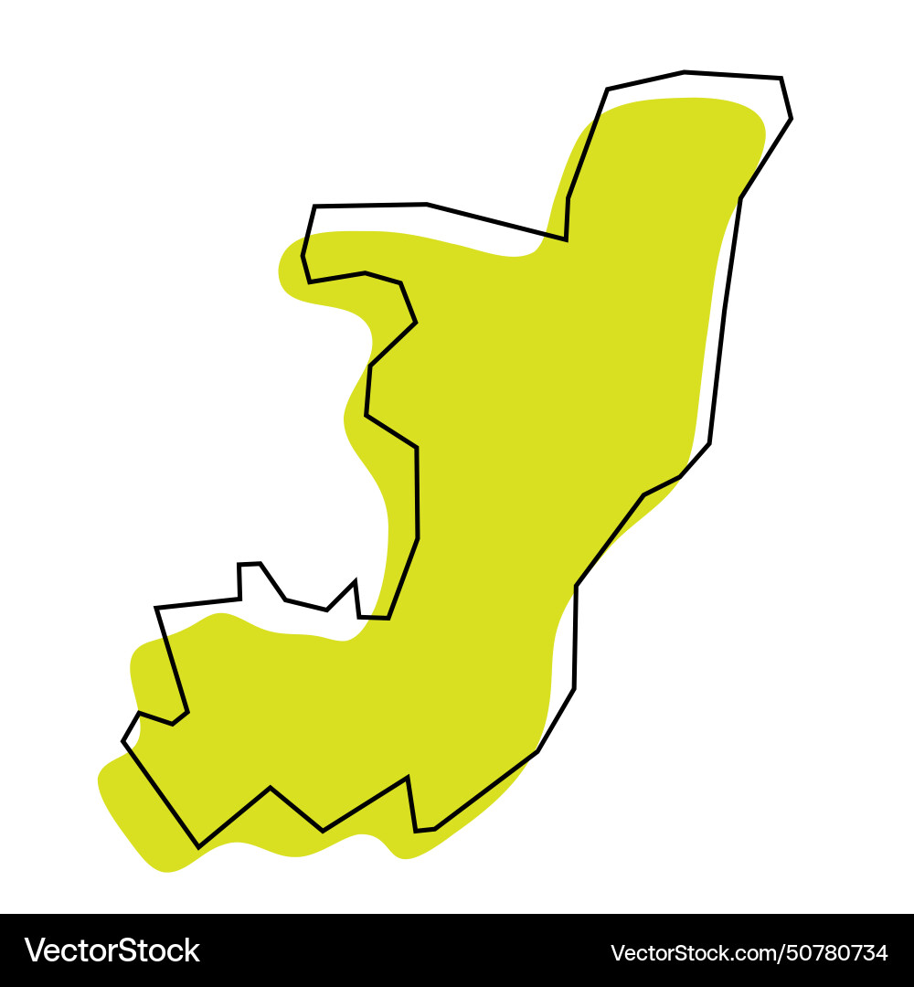 Republic of the congo simplified map Royalty Free Vector