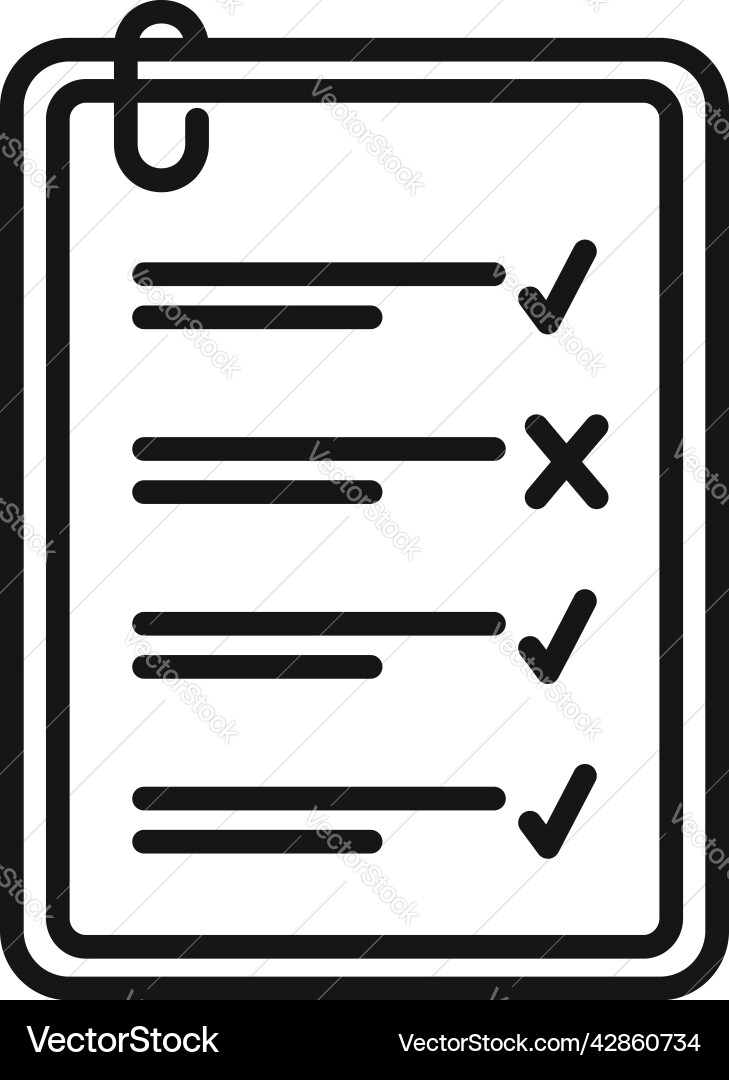 Survey test icon outline answer paper Royalty Free Vector