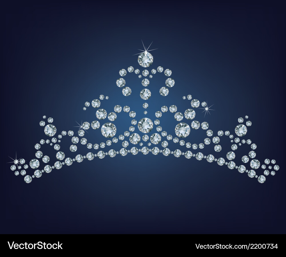 Tiara crown womens wedding made from diamonds Vector Image
