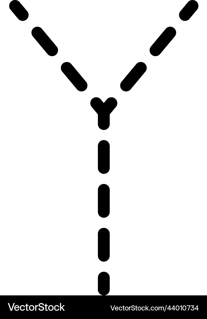 Tracing alphabet letter y prewriting dotted line Vector Image
