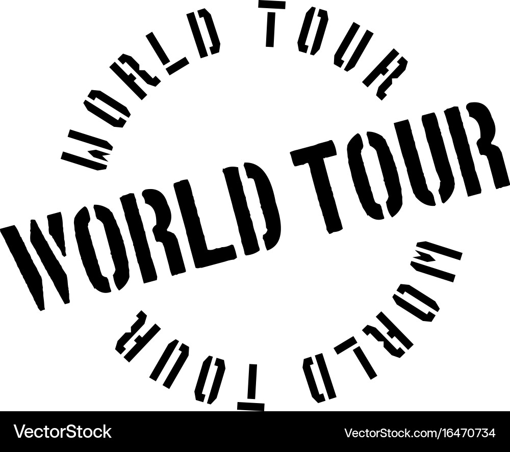 World tour rubber stamp Royalty Free Vector Image