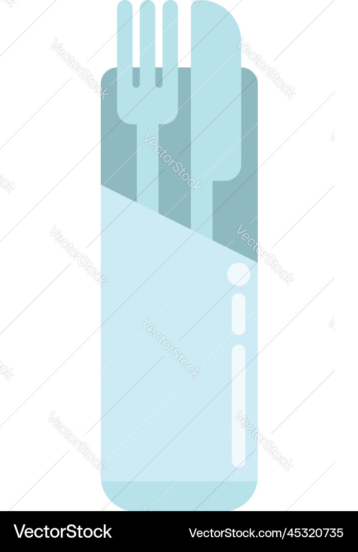 Airline food tools icon flat air meal Royalty Free Vector