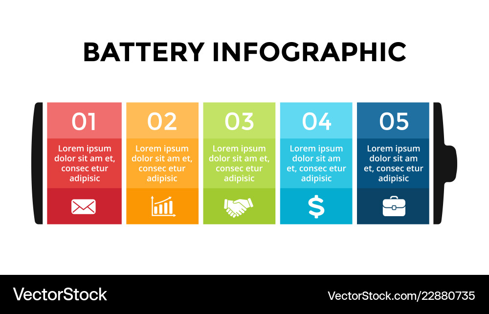 Battery infographic template presentation Vector Image