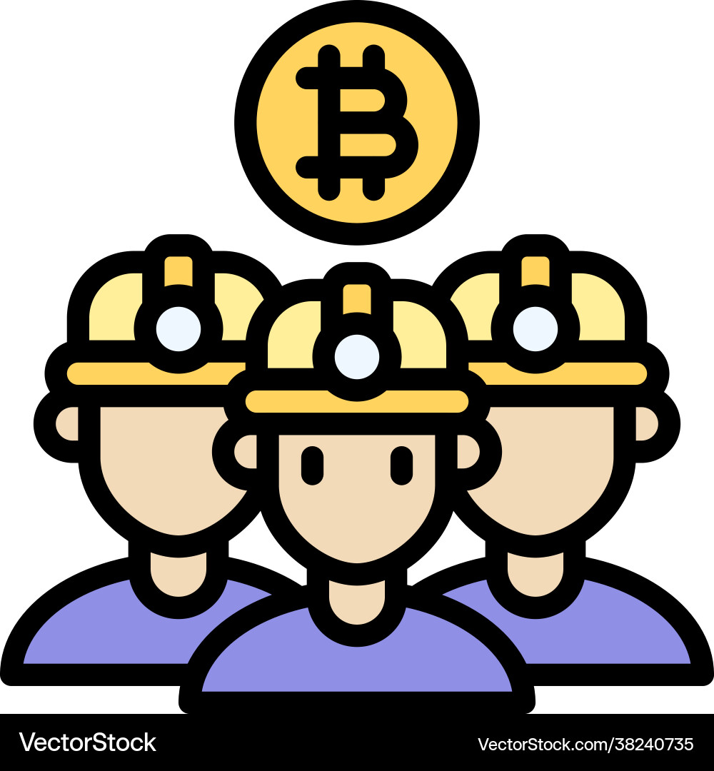 Bitcoin miners icon cryptocurrency related Vector Image
