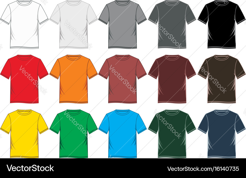 Colorful T-Shirt Template Royalty Free Vector Image
