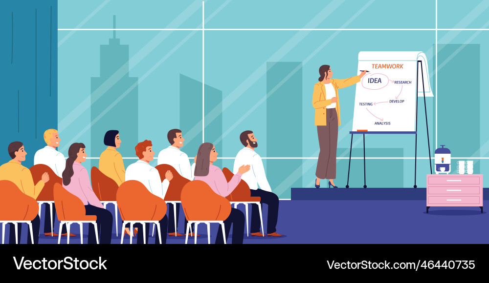 Conference flat concept Royalty Free Vector Image