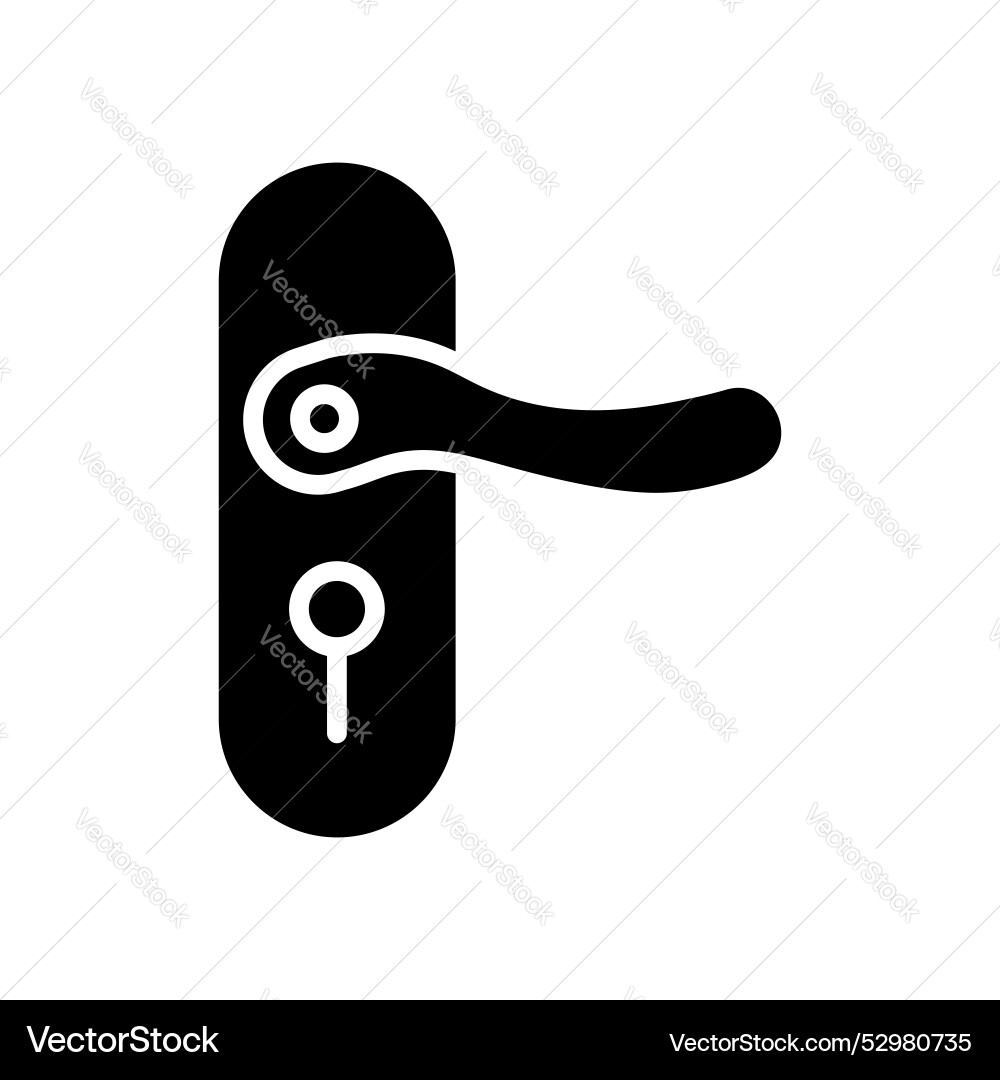Door handle icon set knob lock latch symbol Vector Image