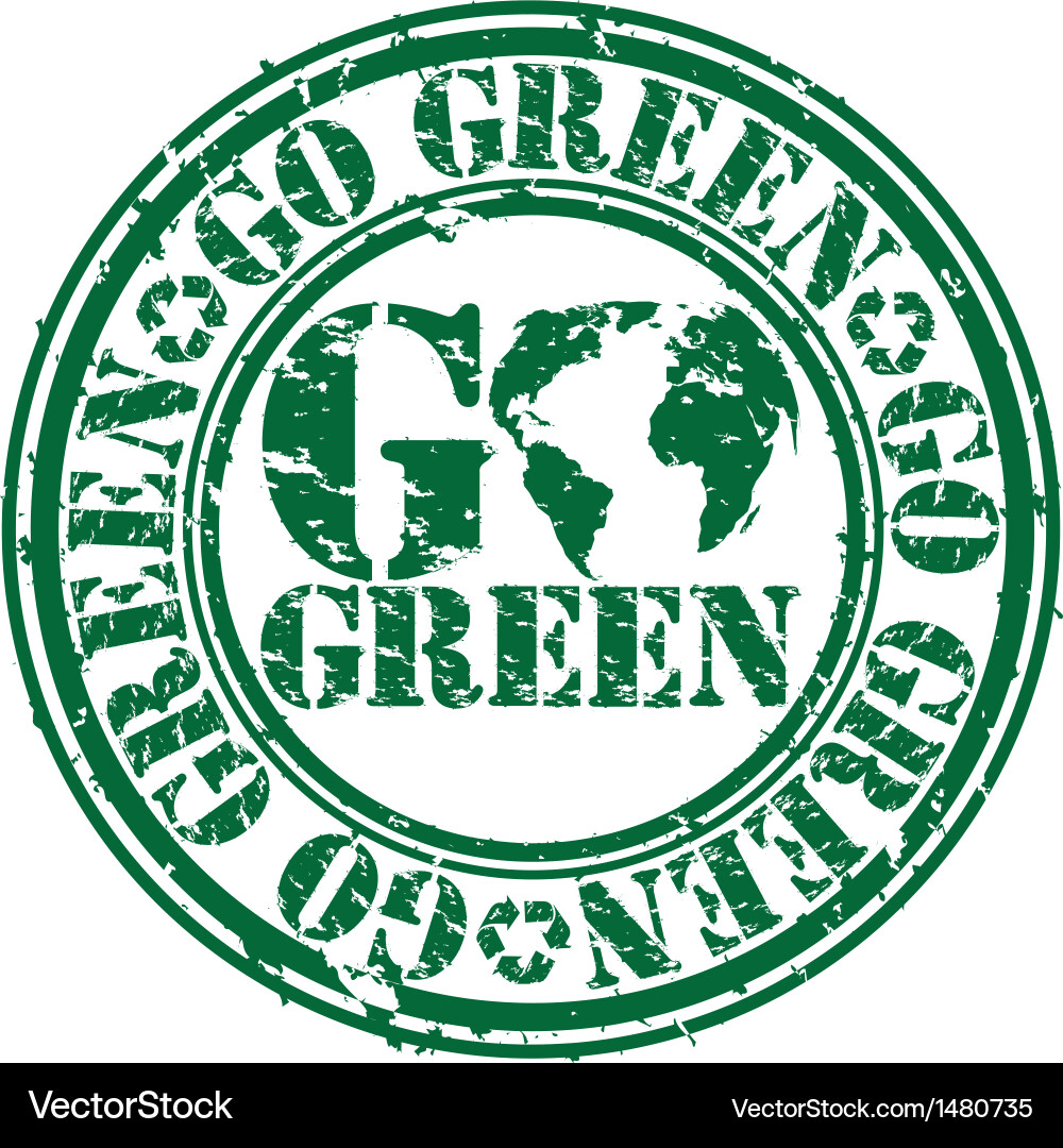 Go green stamp Royalty Free Vector Image - VectorStock