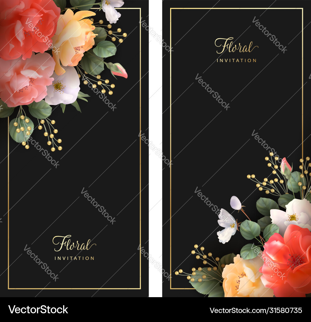 Greeting card with roses Royalty Free Vector Image