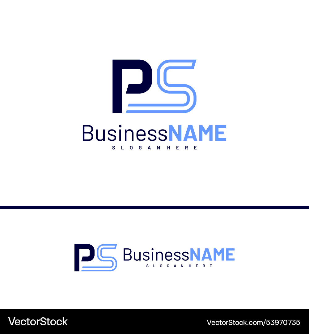 Initial ps logo design creative Royalty Free Vector Image