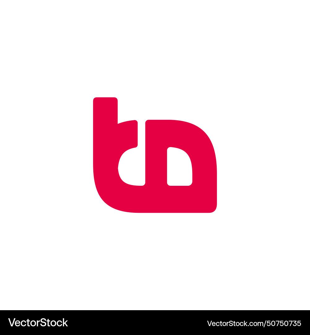Letter td simple abstract doodle logo Royalty Free Vector