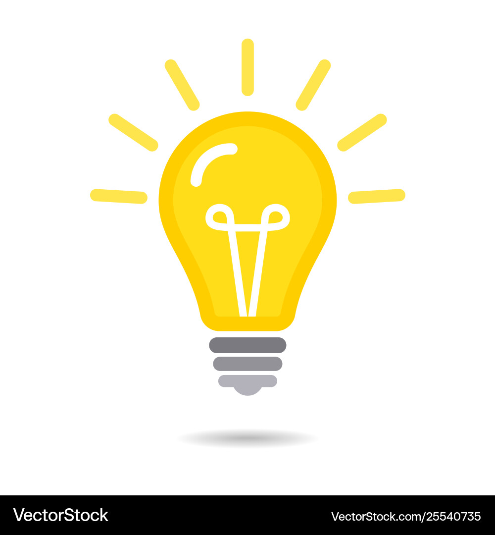 Light bulb icon isolated on white background Vector Image