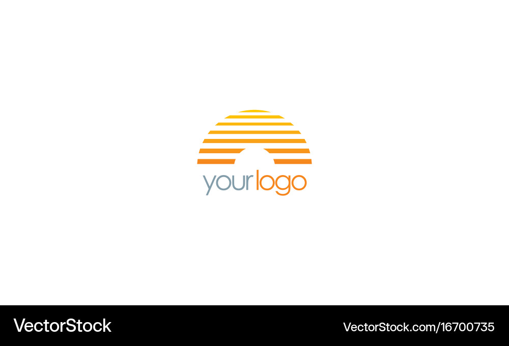 Line horizon company logo Royalty Free Vector Image
