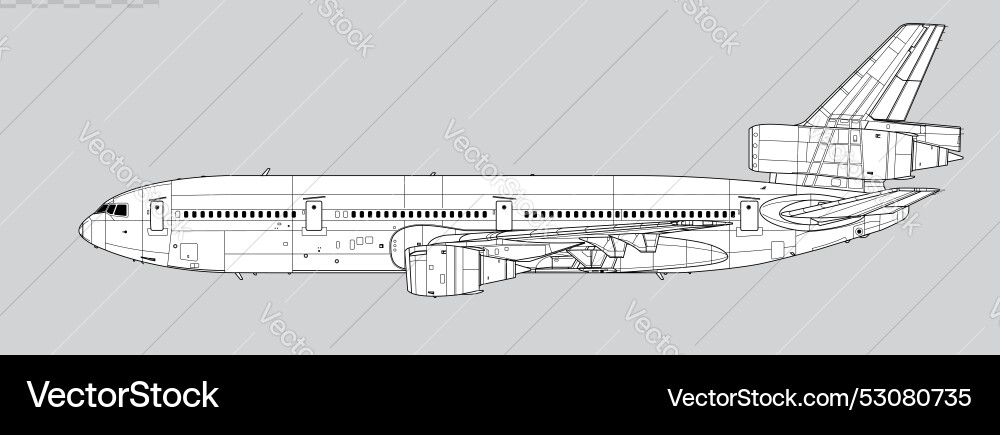 Mcdonnell douglas dc-10-30 Royalty Free Vector Image