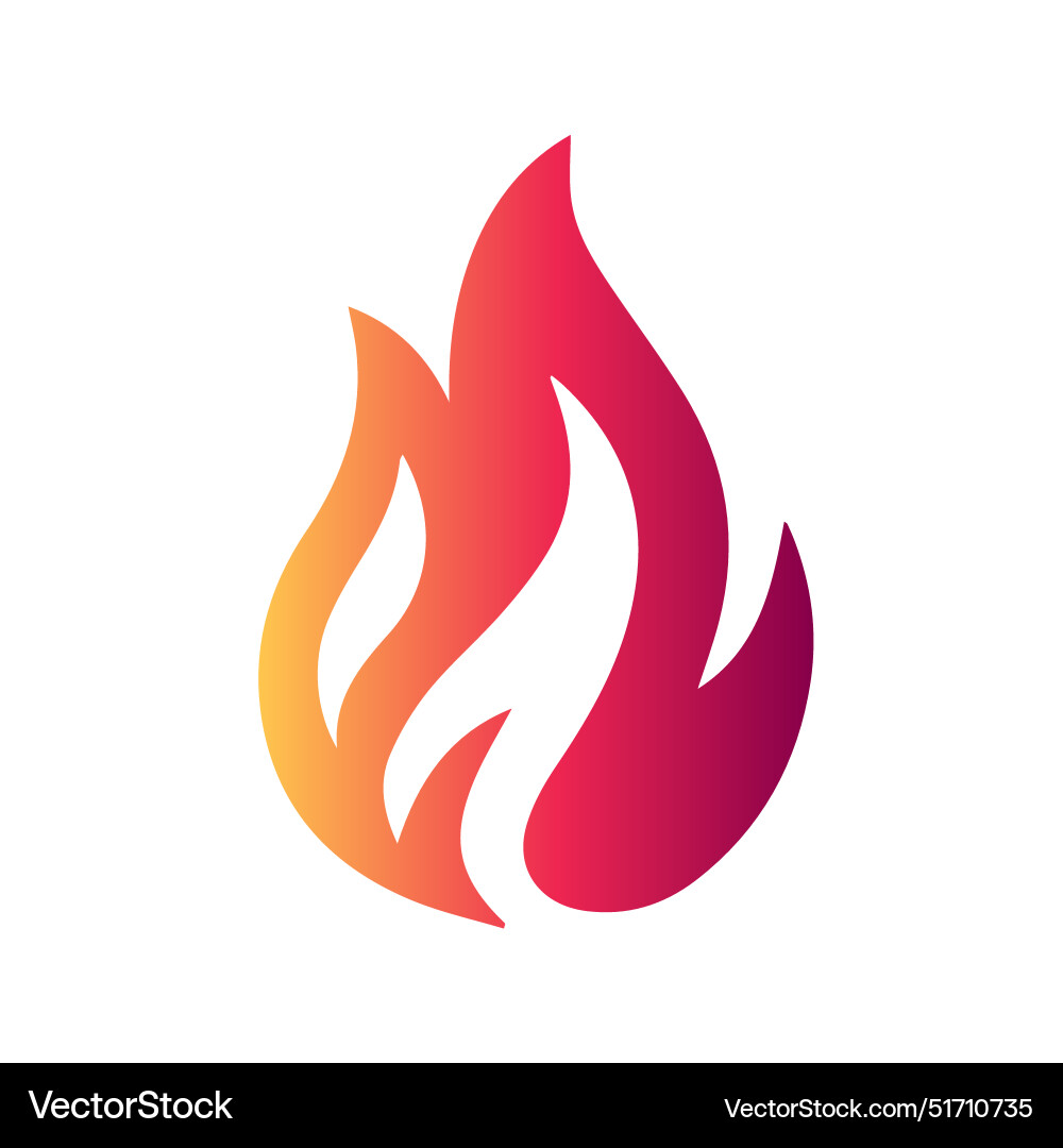 Red fire flame icons isolated on white background Vector Image