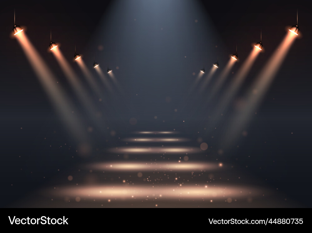 Show spotlights with glow effect Royalty Free Vector Image