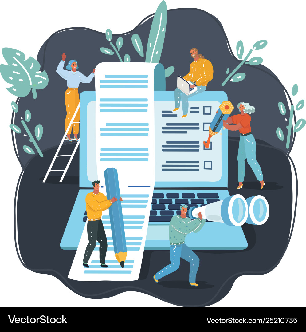 Teamwork & Content Creation Royalty Free Vector Image