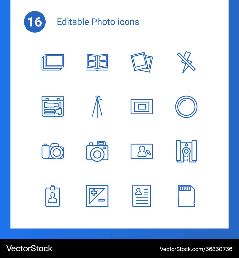 16 photo icons Royalty Free Vector Image - VectorStock