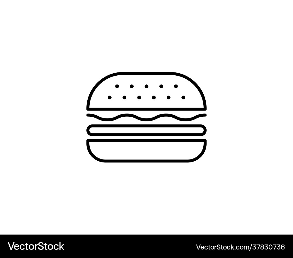 Burger icon isolated on white background Vector Image