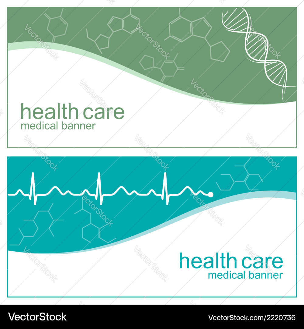 Cardiogram banners Royalty Free Vector Image - VectorStock