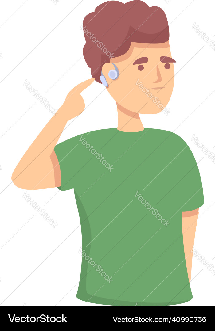 Child deaf icon cartoon people disabled Royalty Free Vector