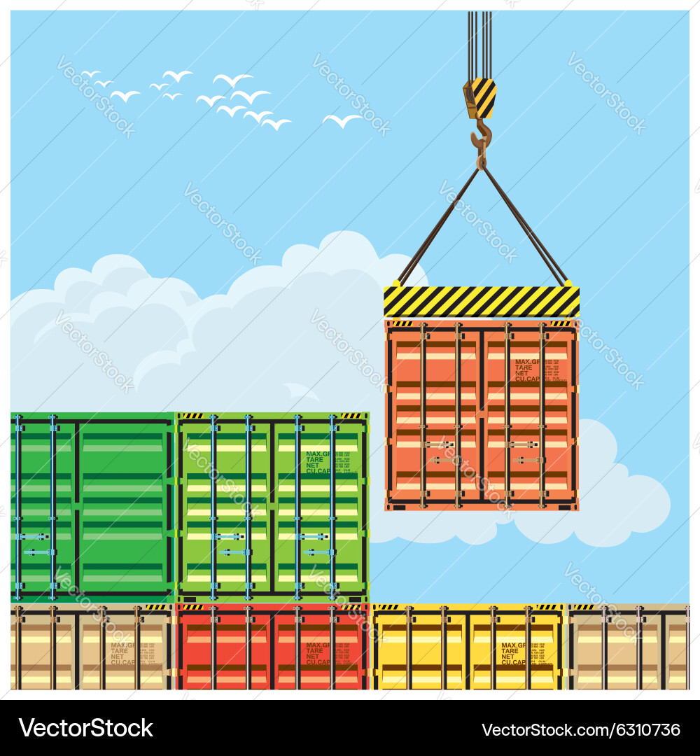 Containerhandling Lizenzfreies Vektorbild - VectorStock