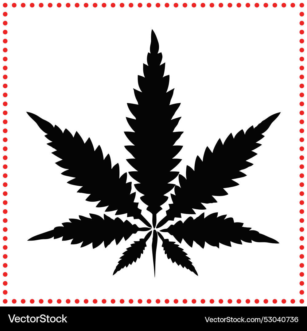 Creative marijuana leaf silhouette for artistic Vector Image
