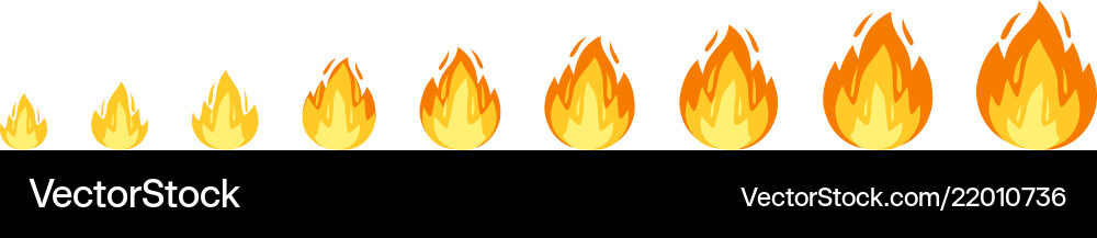 Fire sprites for animation Royalty Free Vector Image