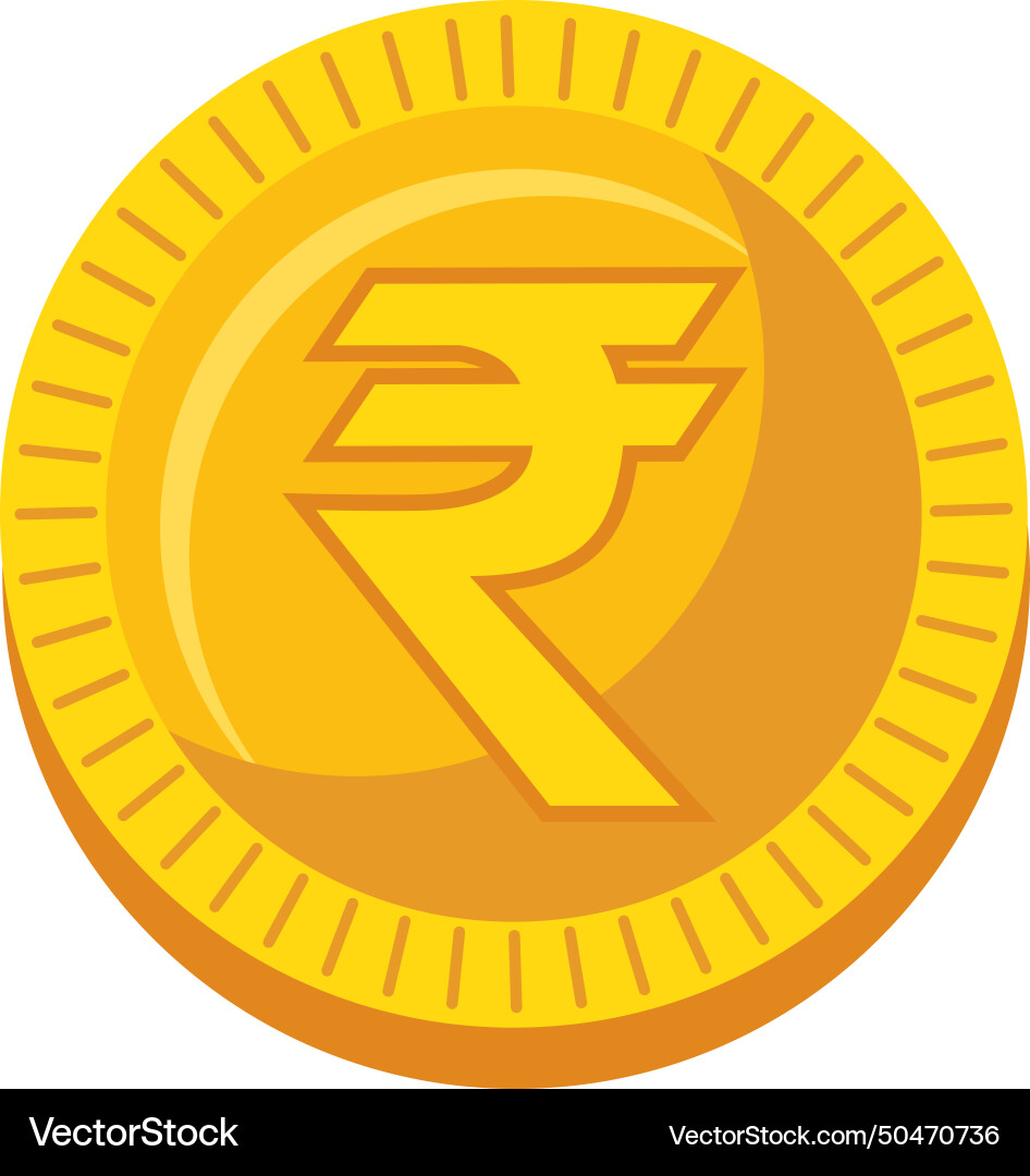 Indian rupee coin isolated Royalty Free Vector Image