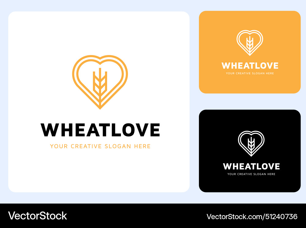 Love wheat logo design template Royalty Free Vector Image