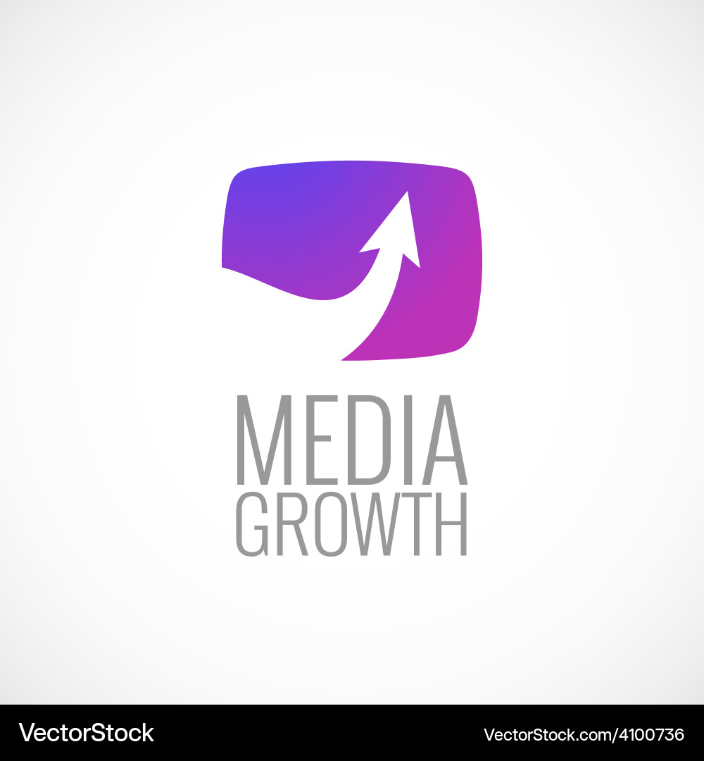 Media Growth Screen Template Royalty Free Vector Image
