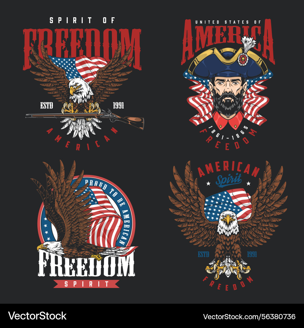 Patriotic designs for american freedom Royalty Free Vector