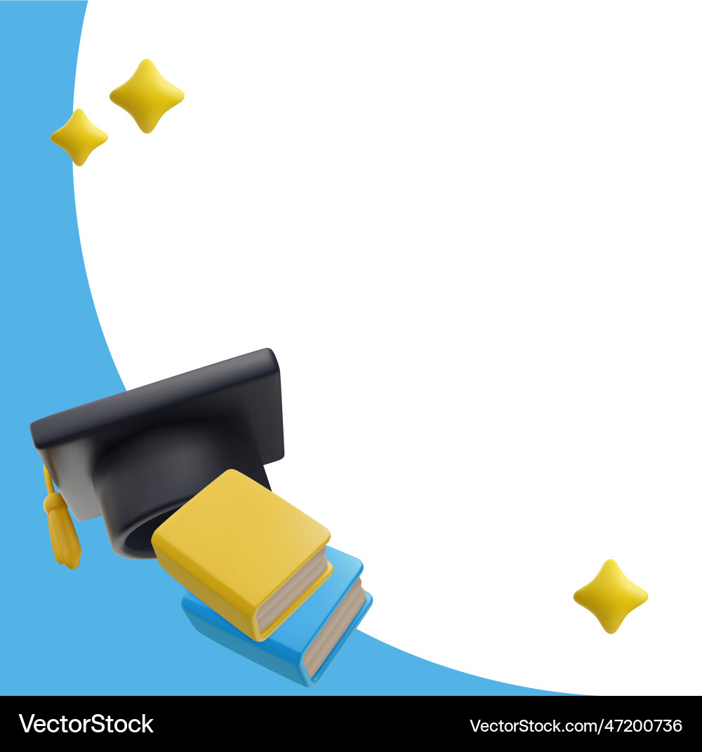 Photo frame template about graduation 3d style Vector Image